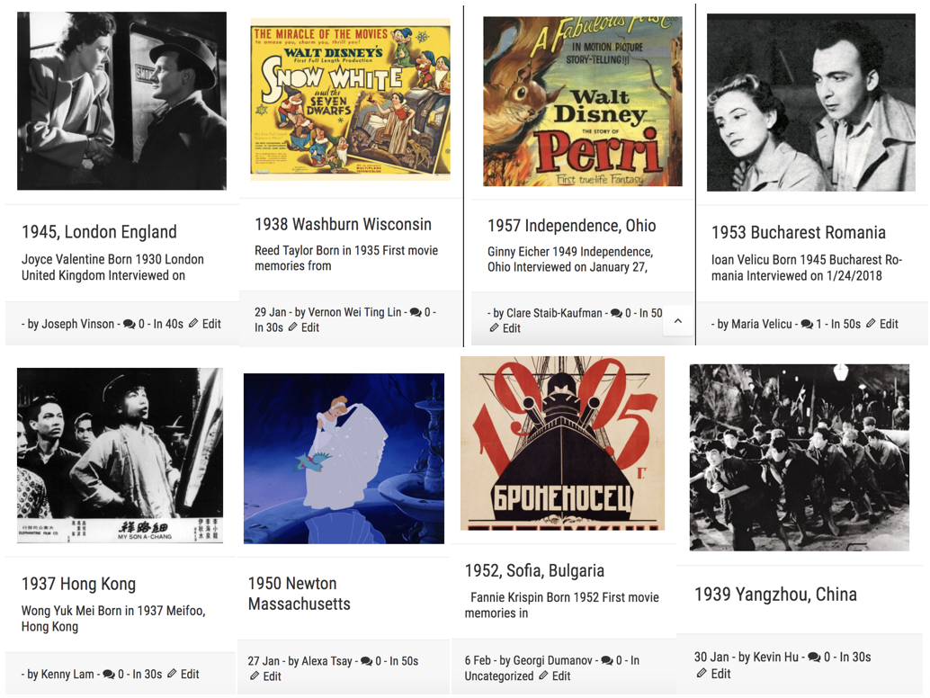 Movie Memory Project | Film and Media Studies Program